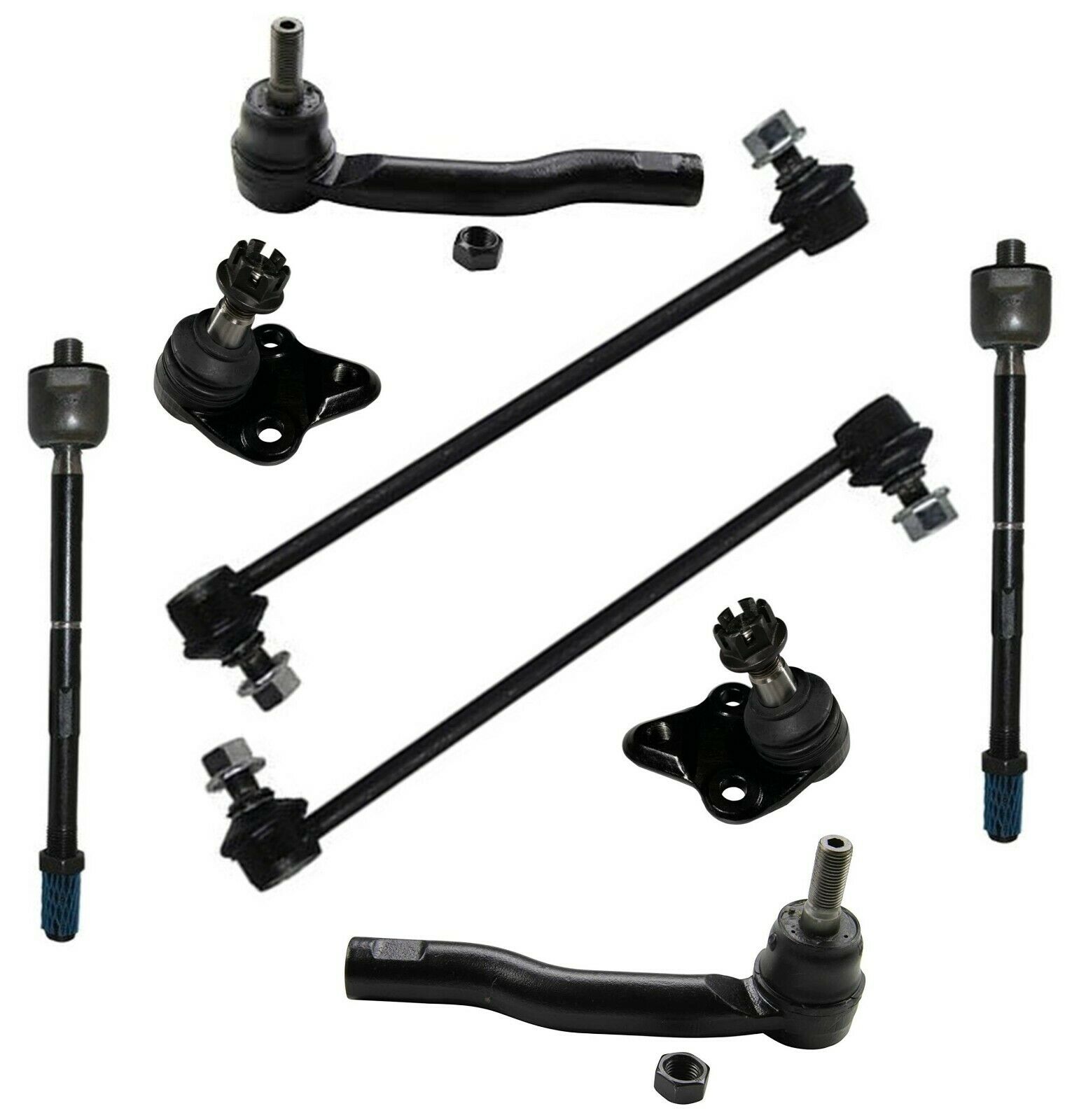 8 Pc Front Tie Rod Ends Ball Joints and Sway Bars Suspension Steering ...