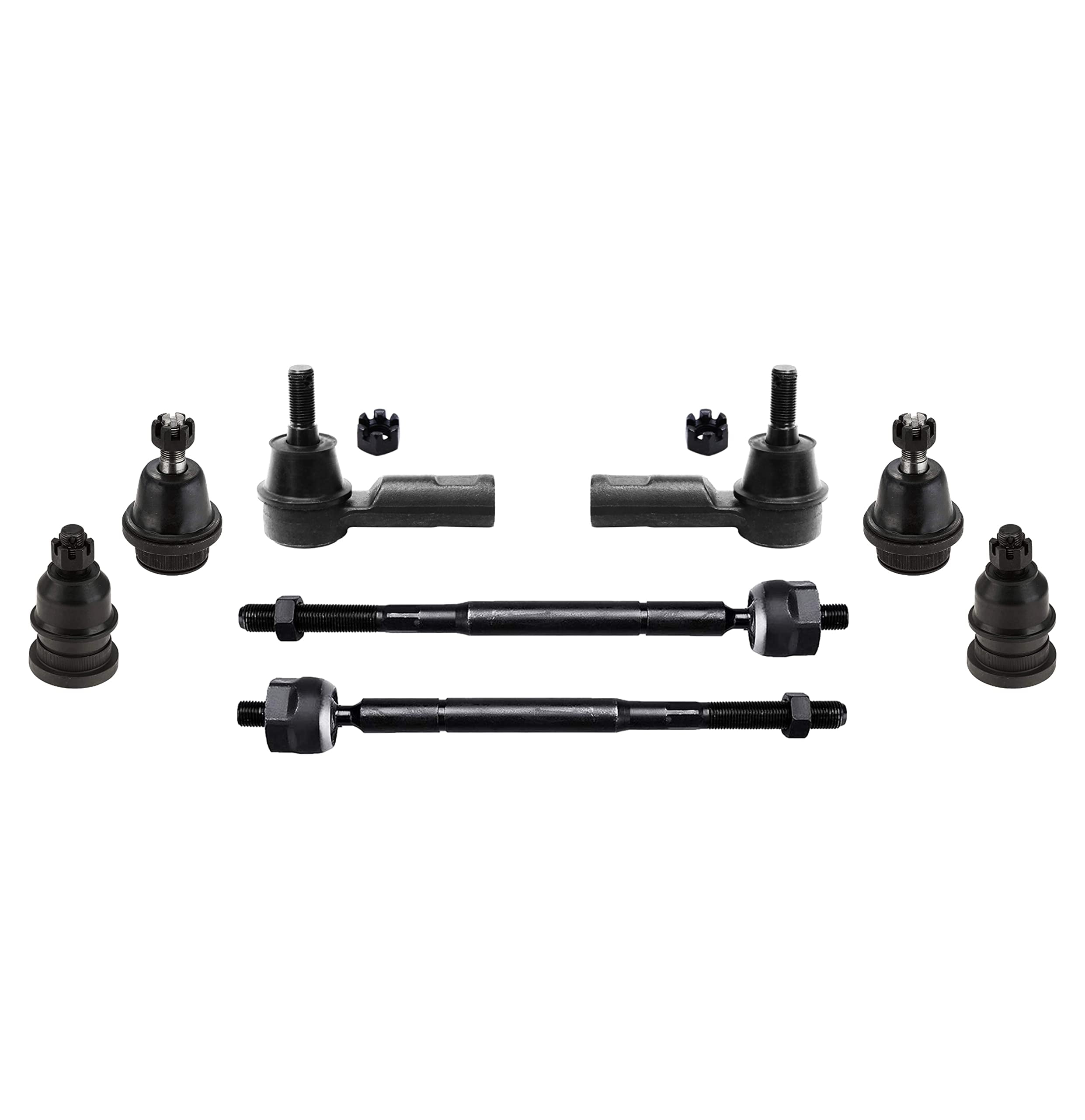 8 Pc Front Upper & Lower Ball Joints, Outer & Inner Tie Rod Ends ...