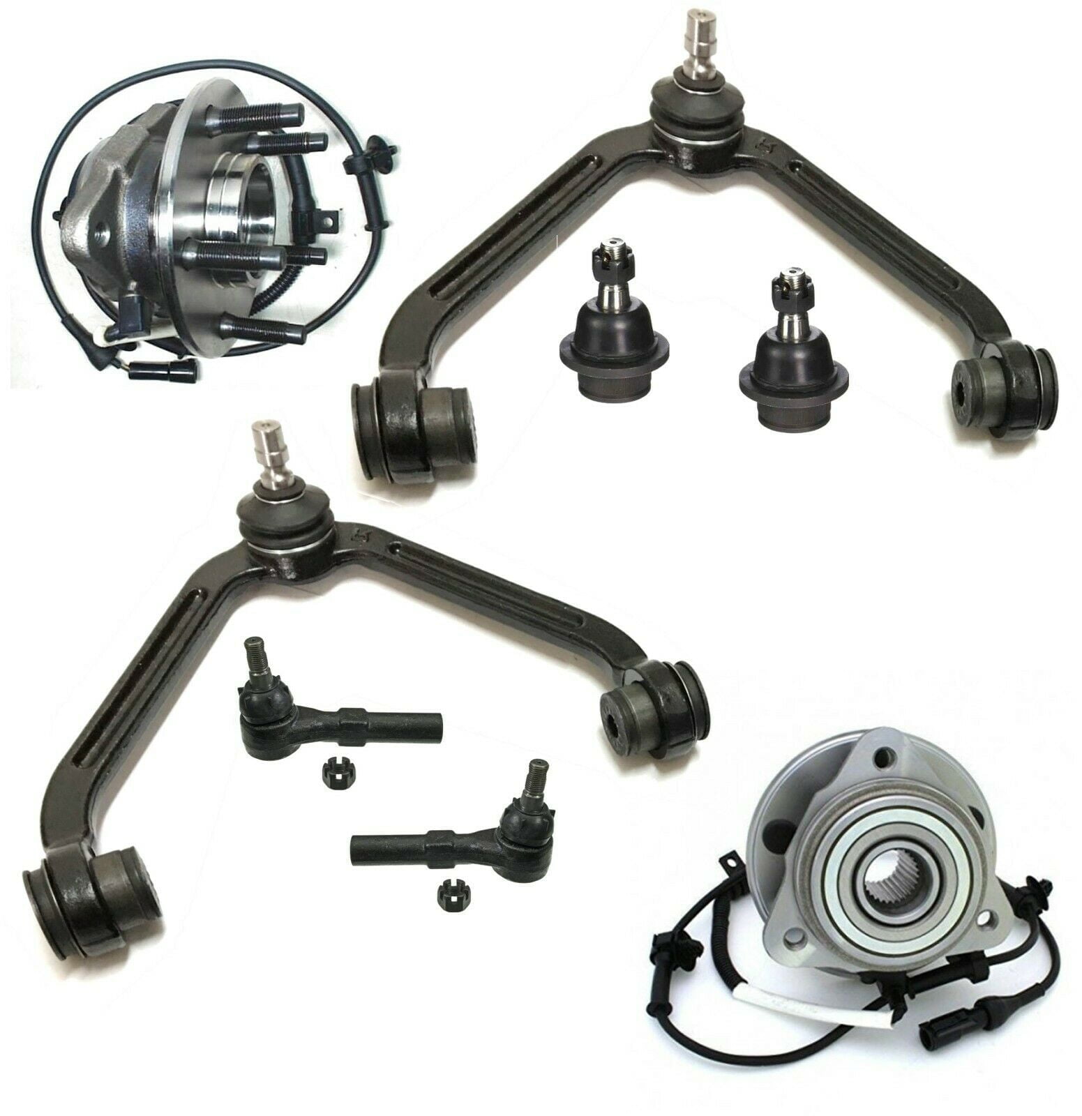 8 Pc New Suspension Kit Control Arms Right & Left Side, Outer Tie Rods ...