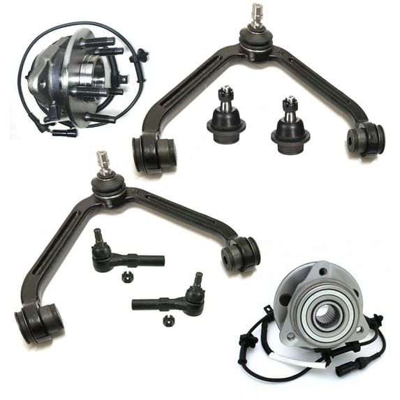 8 Pc New Suspension Kit Control Arms Right & Left Side, Outer Tie Rods ...