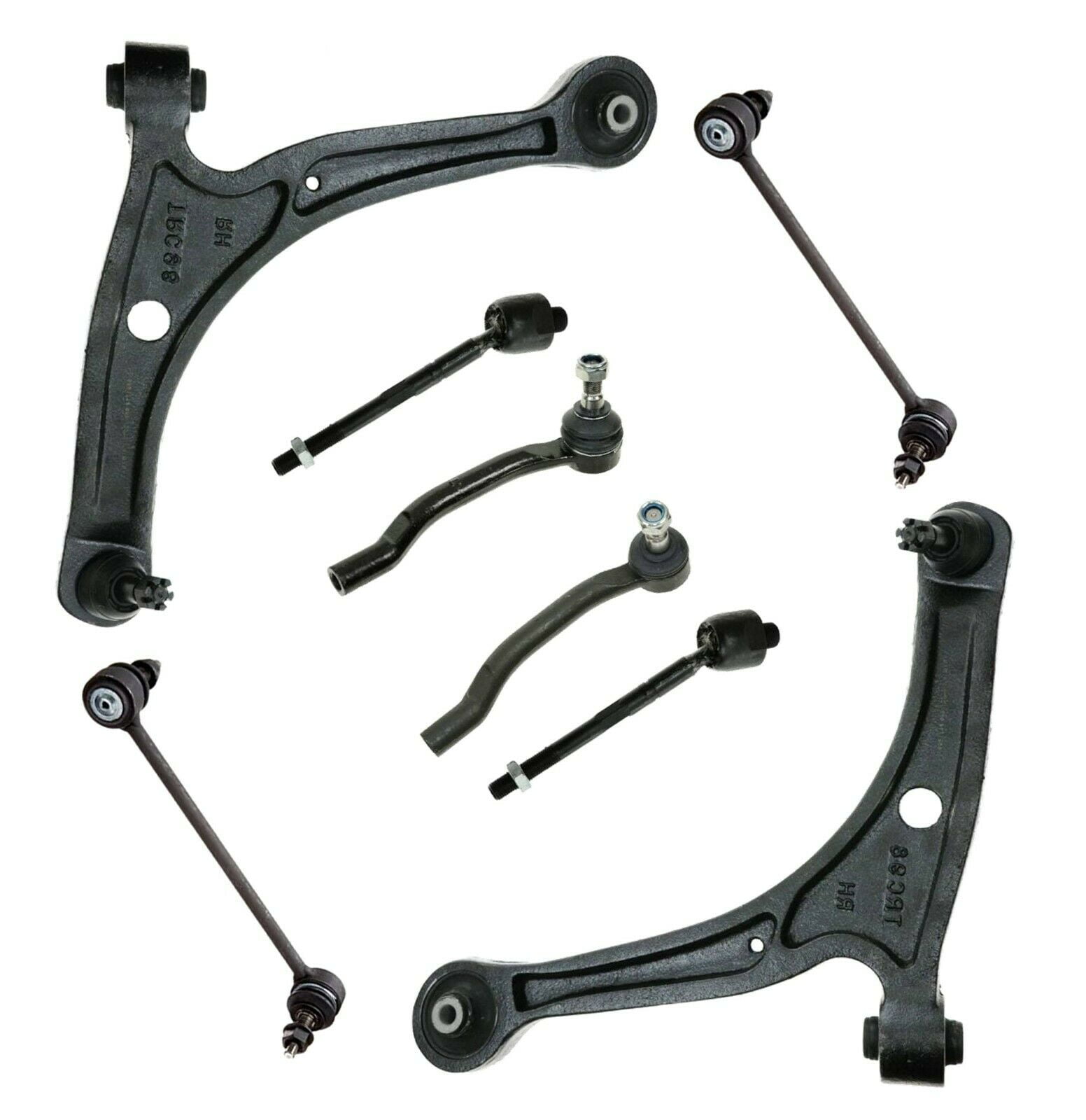 8 Pc New Suspension Tie Rod Ends Inner Outer Sway Bar Links Upper ...