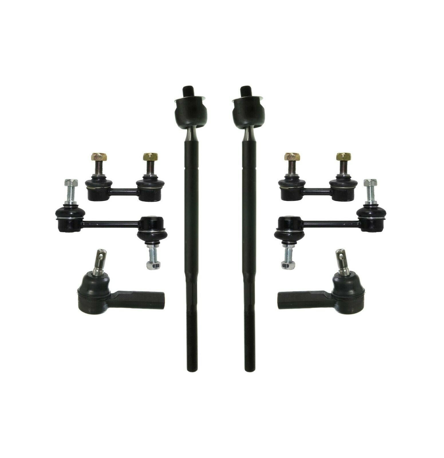 8 Pc Outer & Inner Tie Rod Ends Steering + Front & Rear Sway Bars ...