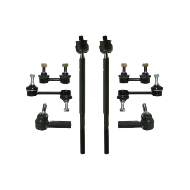 8 Pc Outer & Inner Tie Rod Ends Steering + Front & Rear Sway Bars ...