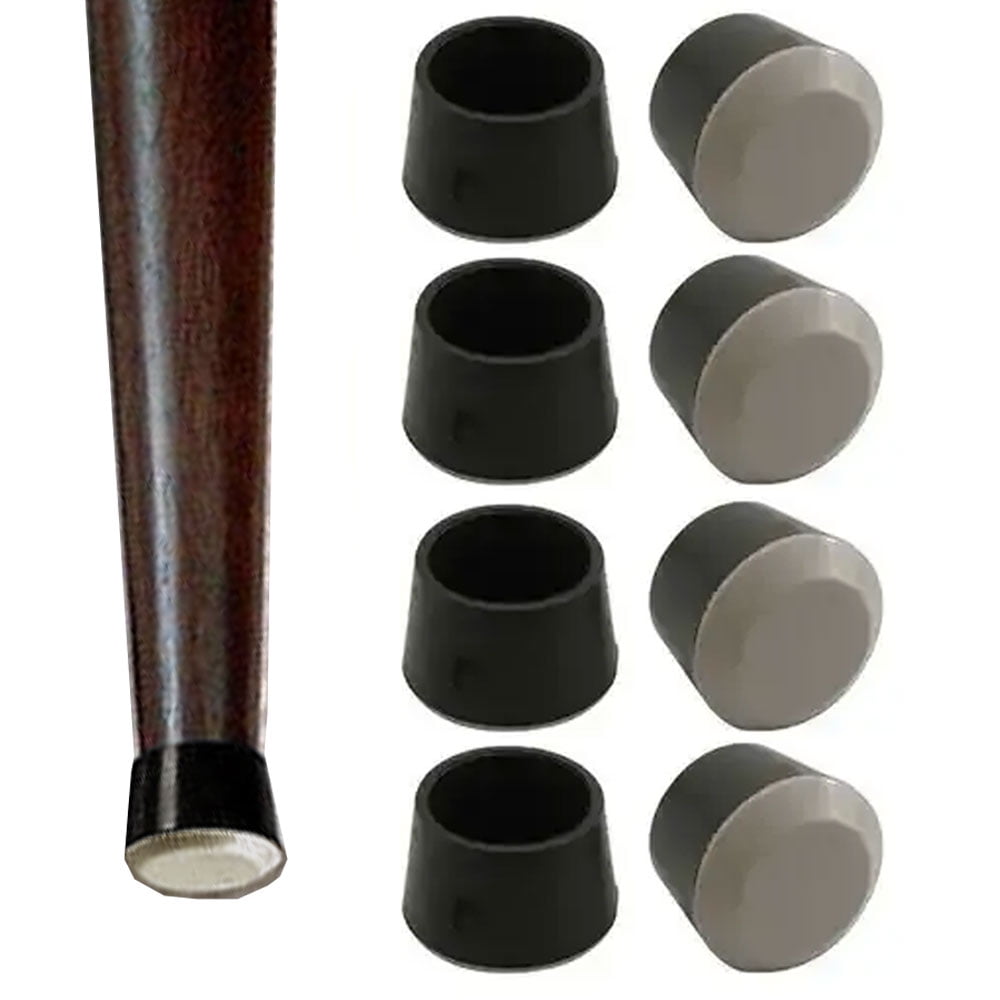 8 Pc Rubber Leg Tips Caps Furniture Foot Chair Feet 1" Black Pads ...