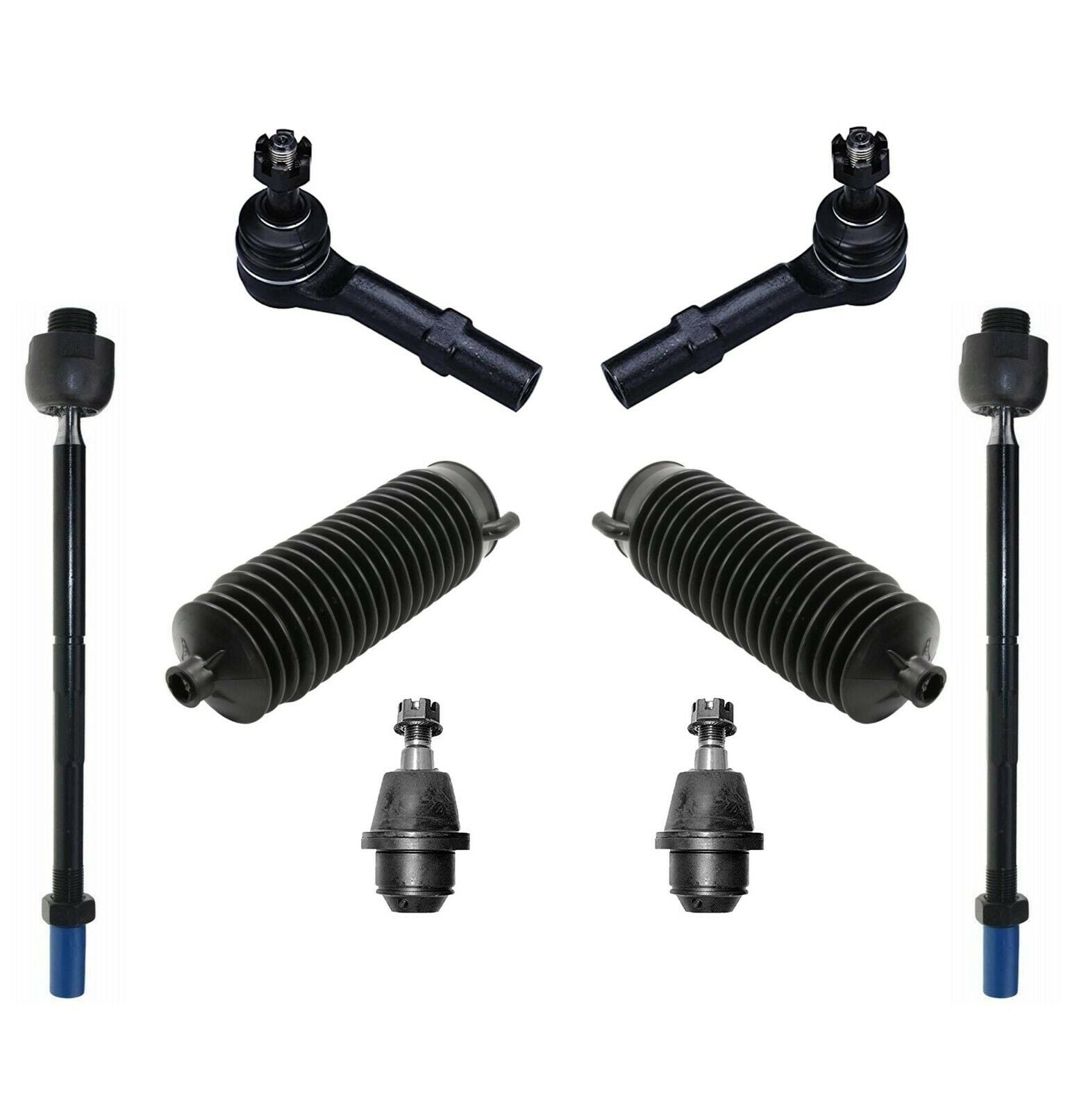 8 Pc Suspension Kit Inner & Outer Tie Rod Ends, Lower Ball Joints ...