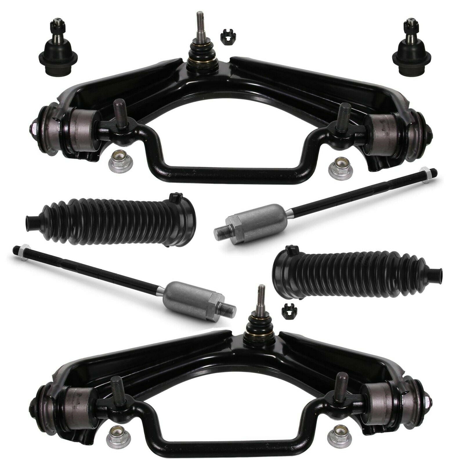 8 Pc Suspension Kit Inner Tie Rod Ends & Gear Bellows, Lower Ball ...