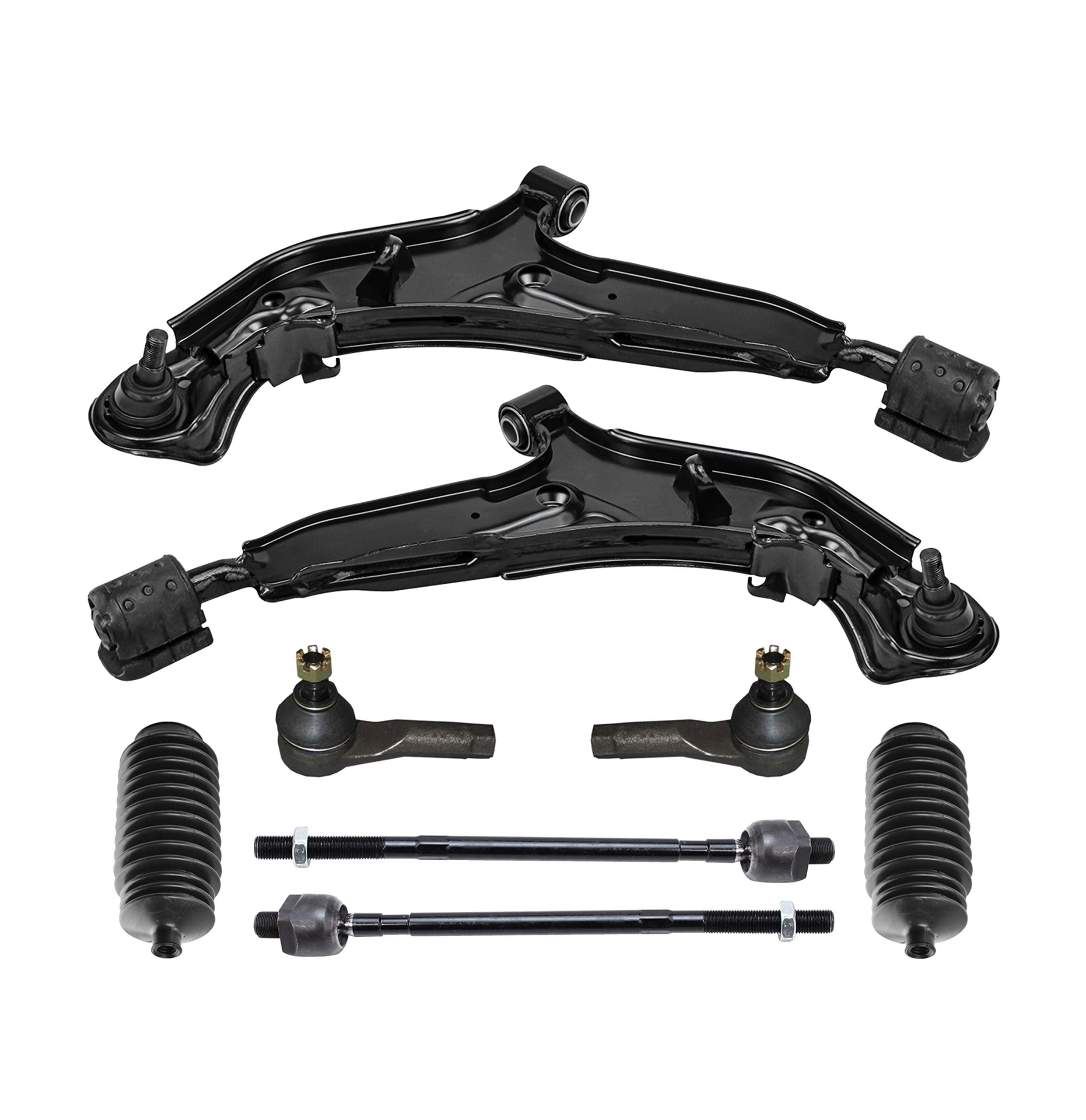 8 Pc Suspension Kit Lower Control Arms, Outer & Inner Tie Rod Ends with ...