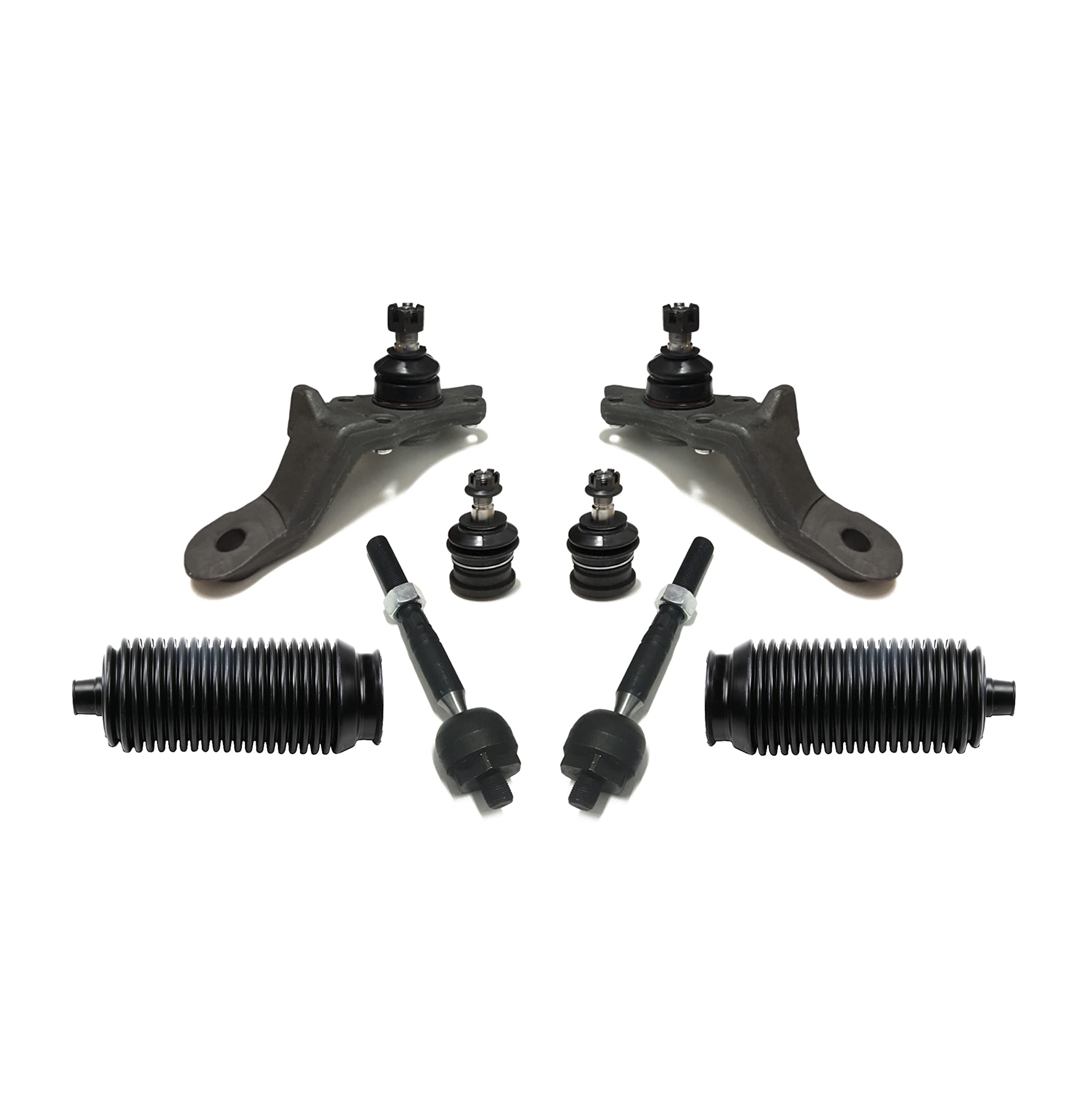 8 Pc Suspension Kit Upper & Lower Ball Joints, Inner Tie Rod Ends ...