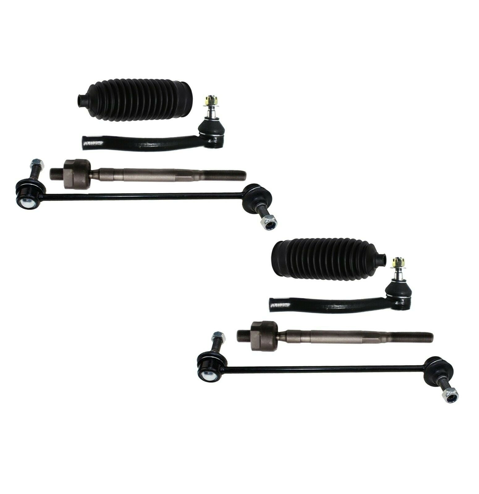 8 Pc Suspension Rack & Pinion Bellow Boots Inner and Outer Tie Rod Ends ...