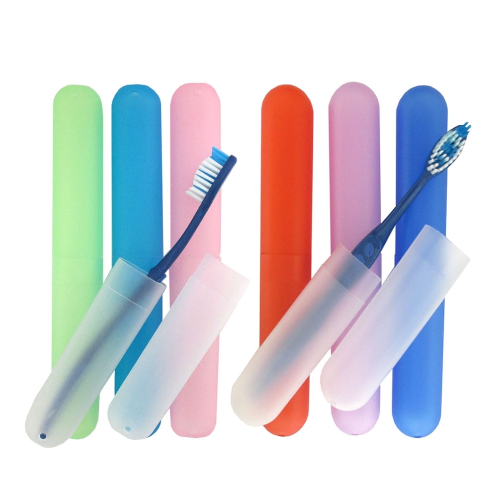 8 Pc Toothbrush Holders Set Cover Case Travel Kit Camping Tube Plastic ...