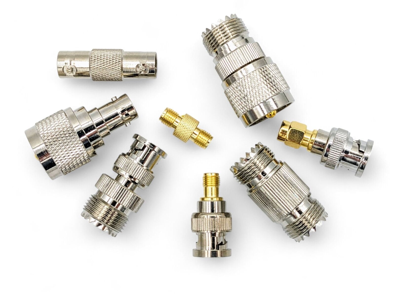 8 Pc UHF BNC SMA RF Adapter Connector Kit for Amateur GMRS CB ...