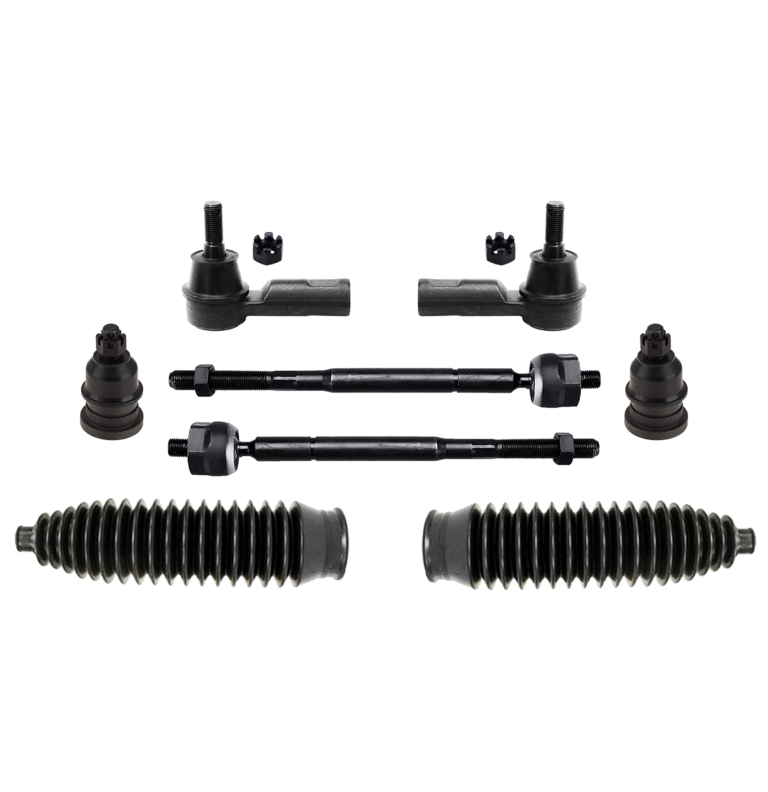 8 Pc Upper Ball Joints, Inner & Outer Tie Rod Ends with Bellow Boots ...