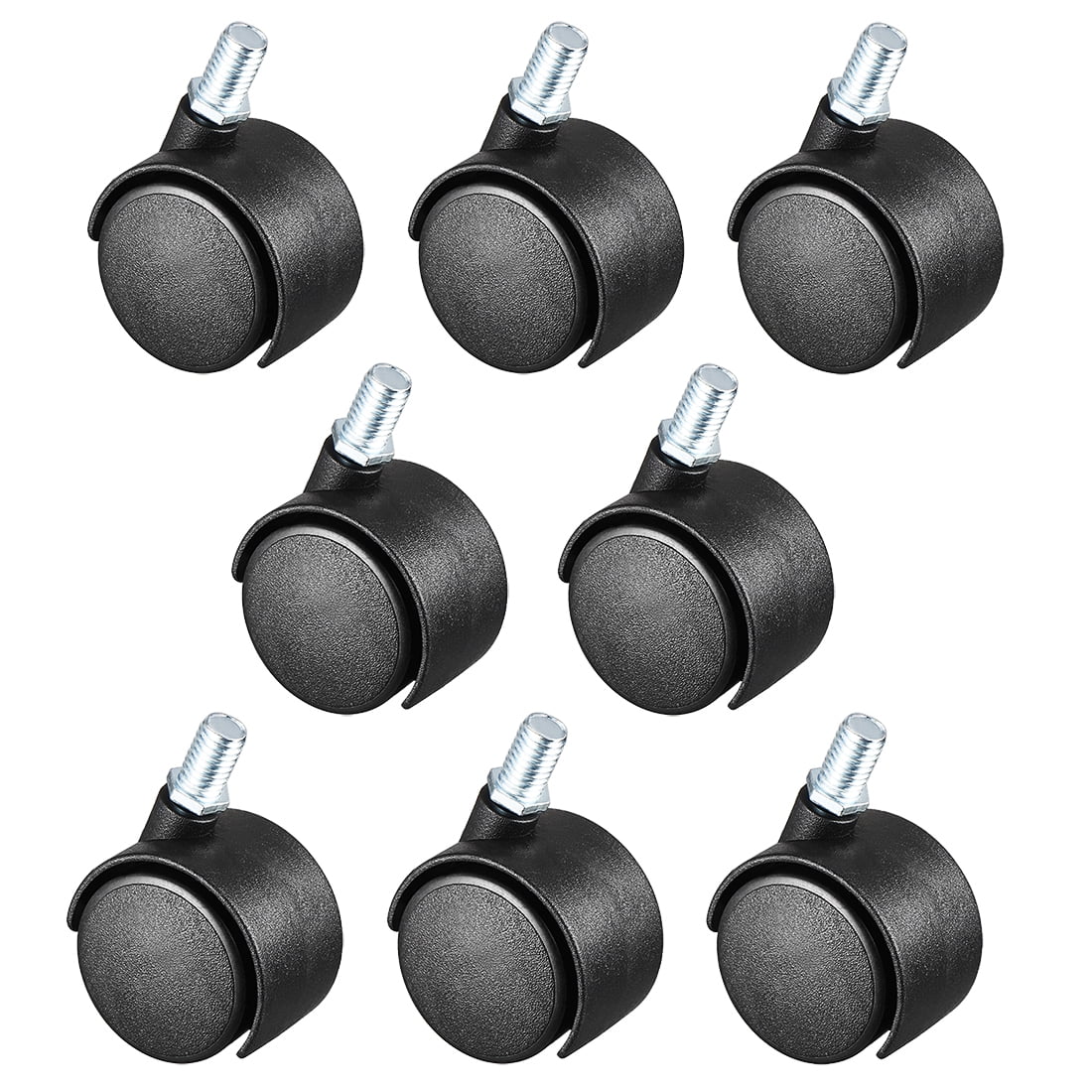 8 Pcs 1.5 Inch Swivel Caster Wheels Nylon 360 Degree Threaded Stem M8 x ...