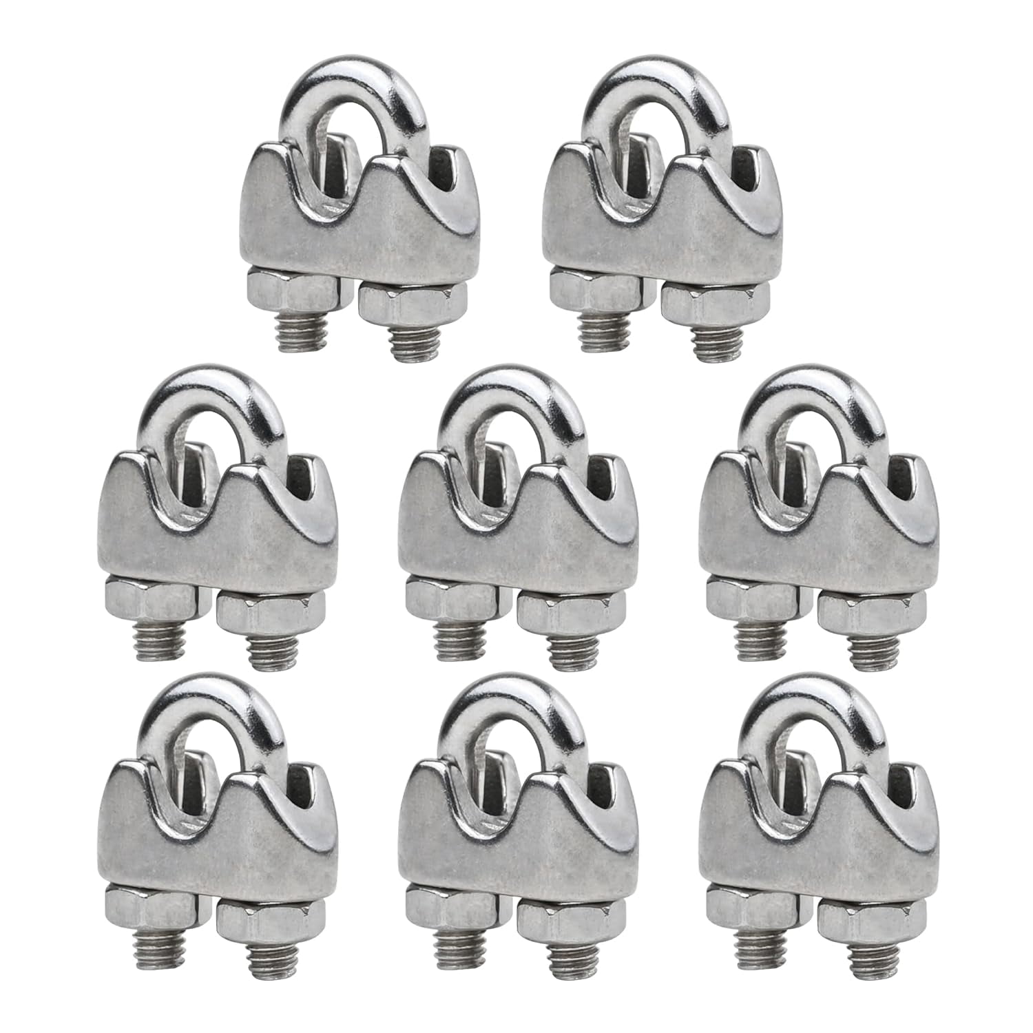 8 Pcs 1/8 Inches M3 Stainless Steel Wire Rope Cable Clip Clamp, Rope ...