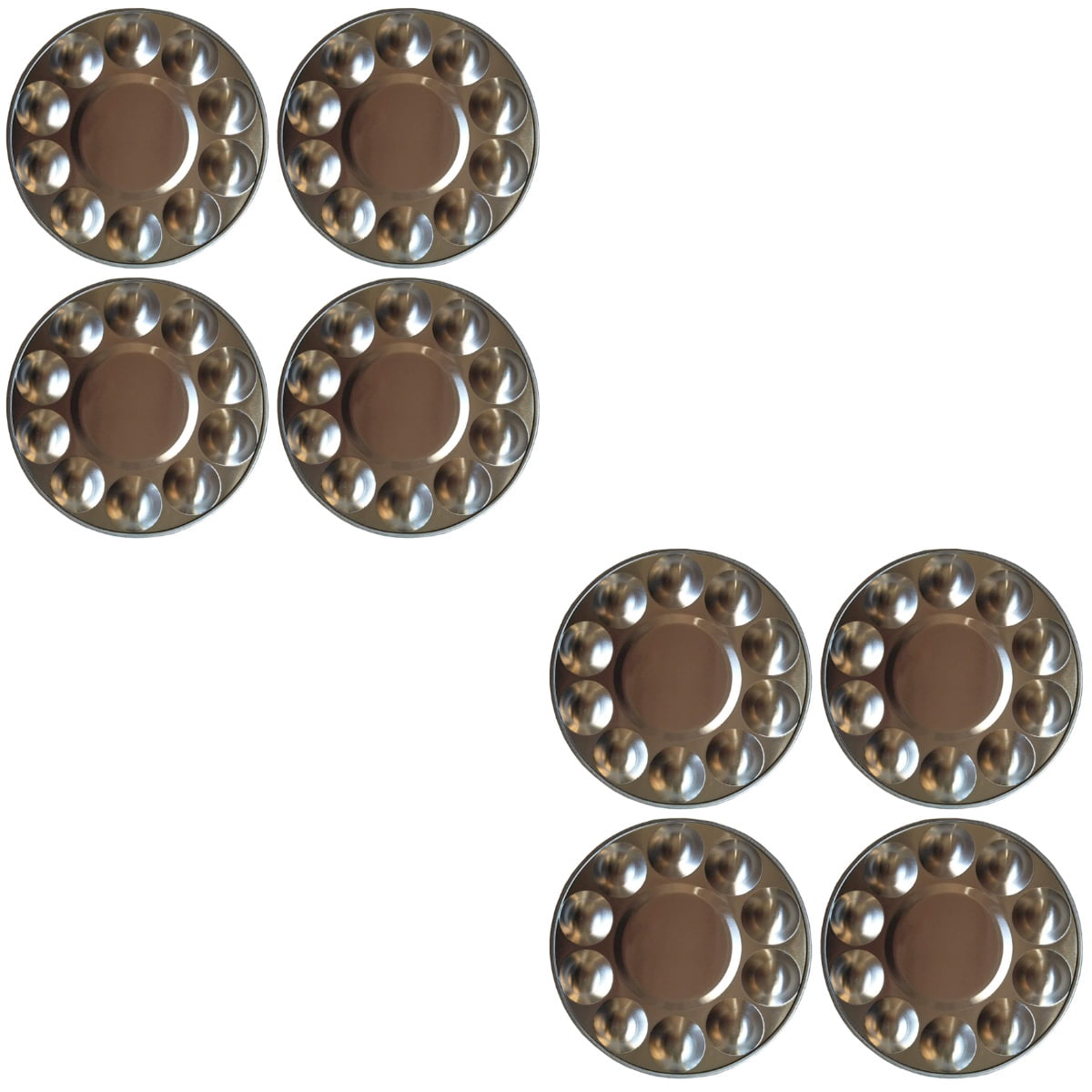 8 Pcs 10 Holes Aluminum Watercolor Mixing Trays Art Paint Drawing Tray ...