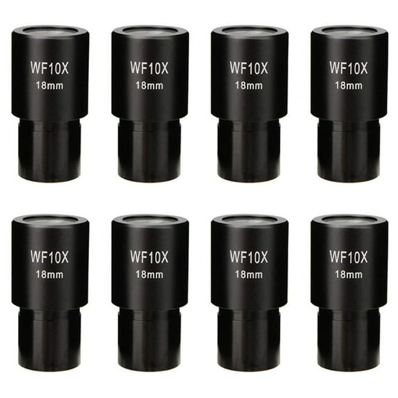 8 Pcs 10X Microscope Eyepiece Wide Angle Optical Lenses Adapter Field ...