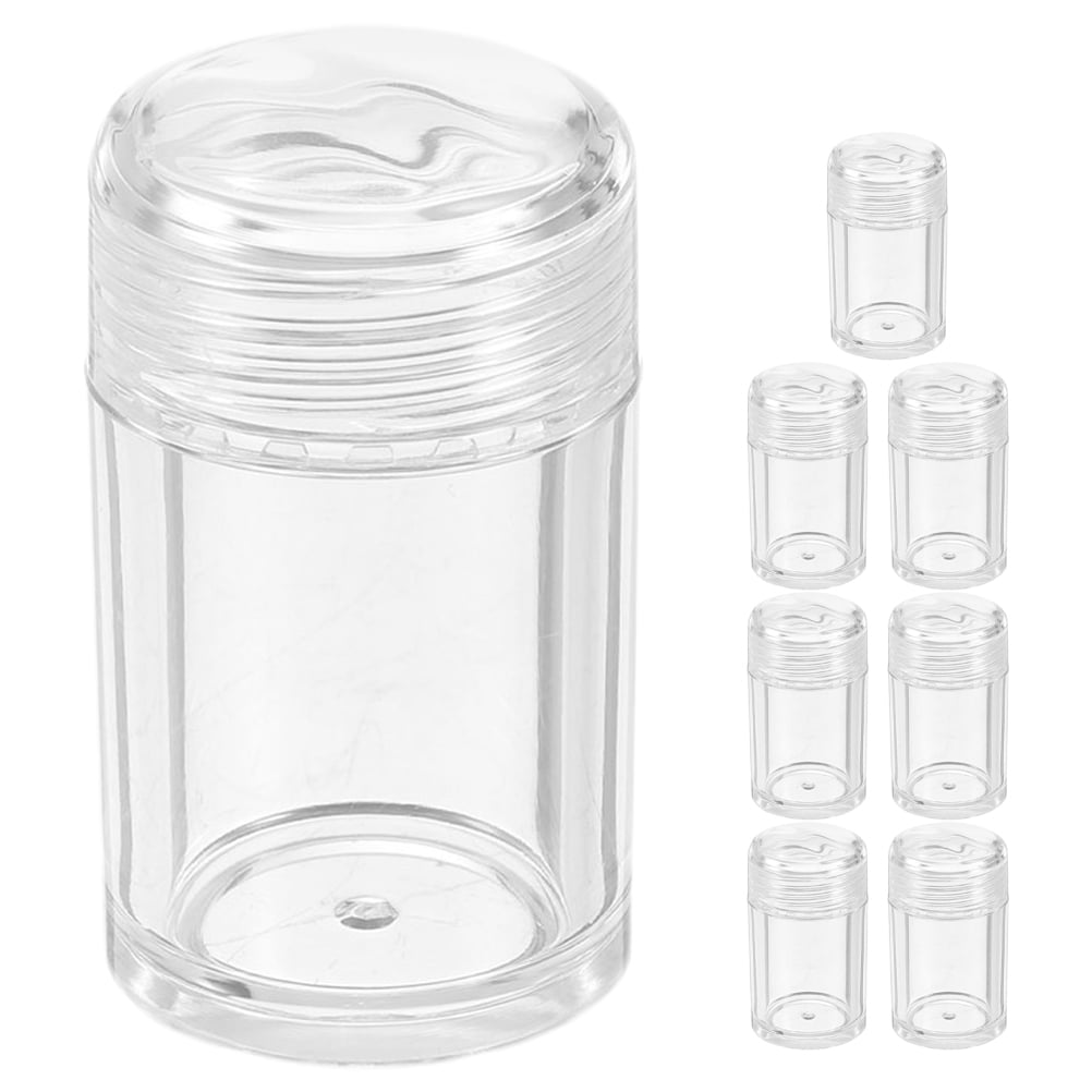 8 Pcs 10ml Transparent Bottle Plastic Refill Loose Powder Eye Shadow ...