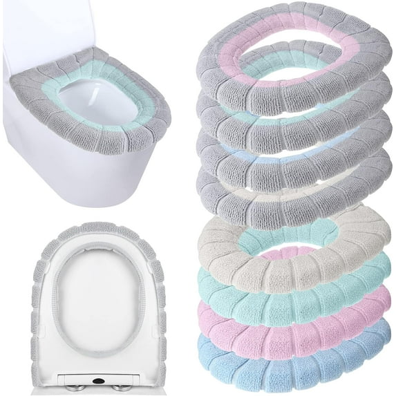 8 Pcs 11.8 Inch Thicker Bathroom Toilet Seat Cover Pads Soft ...
