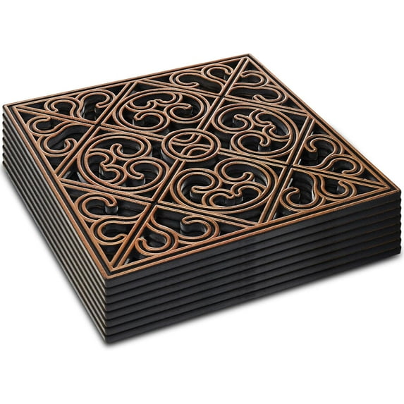 8 Pcs 12x12 Inch Copper Rubber Stepping Stones - Heavy Duty Retro Cross ...