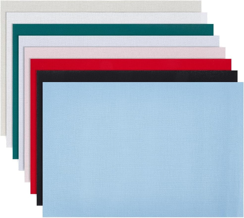 8 Pcs 14 Count Aida Cloth 17.7x11.8 Inch Stitch Cotton Fabric for ...
