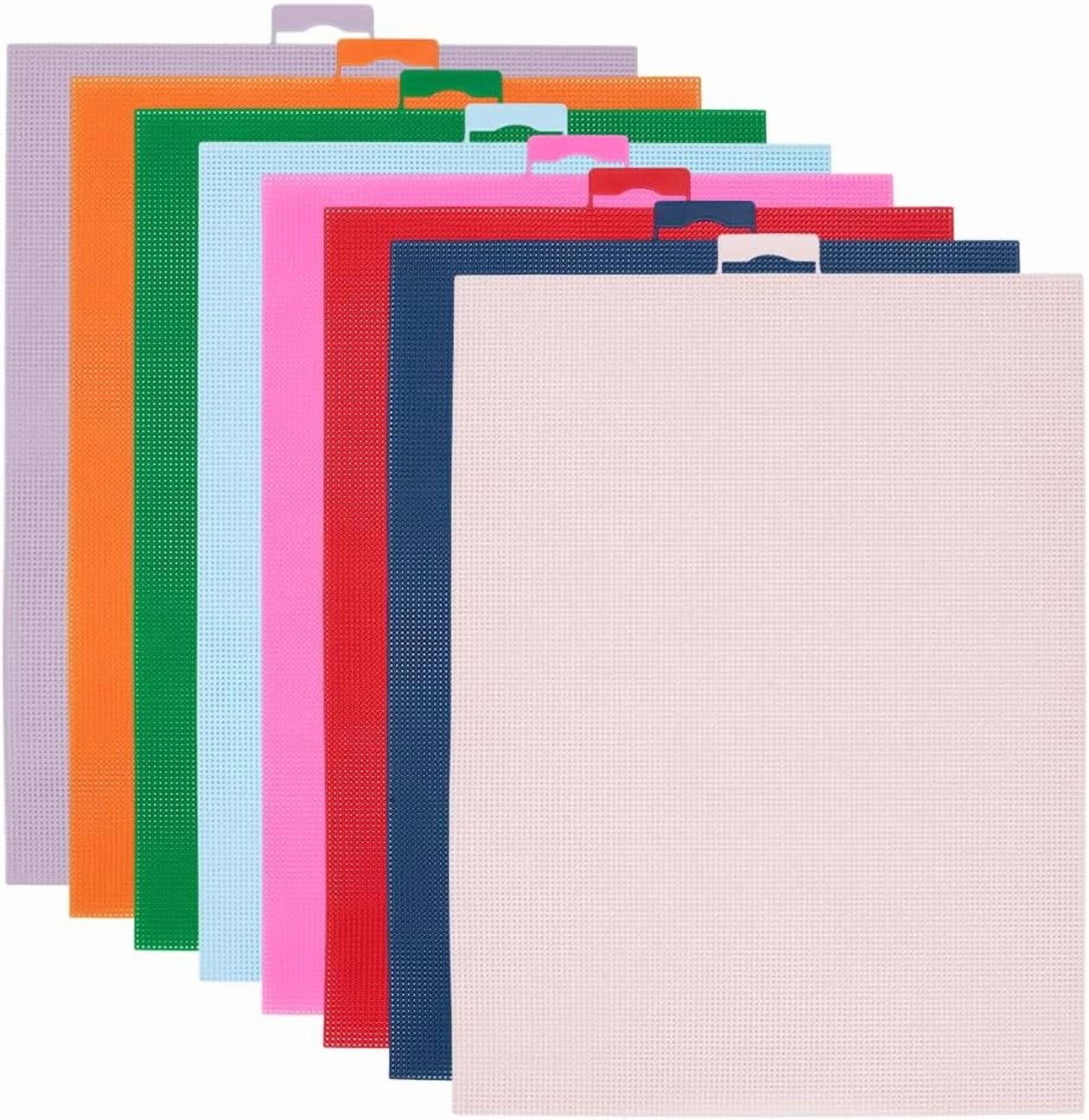 8 Pcs 14 Count Plastic Canvas Sheets 8 Colors Plastic Mesh Sheets Eye ...