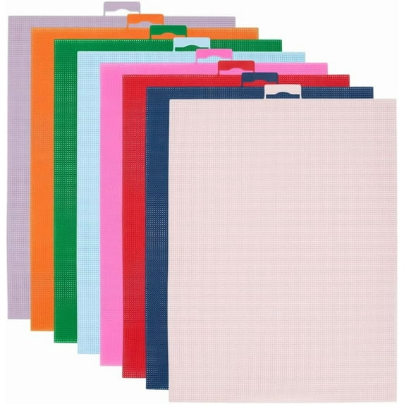 8 Pcs 14 Count Plastic Canvas Sheets 8 Colors Plastic Mesh Sheets Eye ...