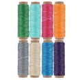 8 Pcs 150D Braided Leather Flat Wax Thread,76 FT Round Waxed Thread,0.8 ...