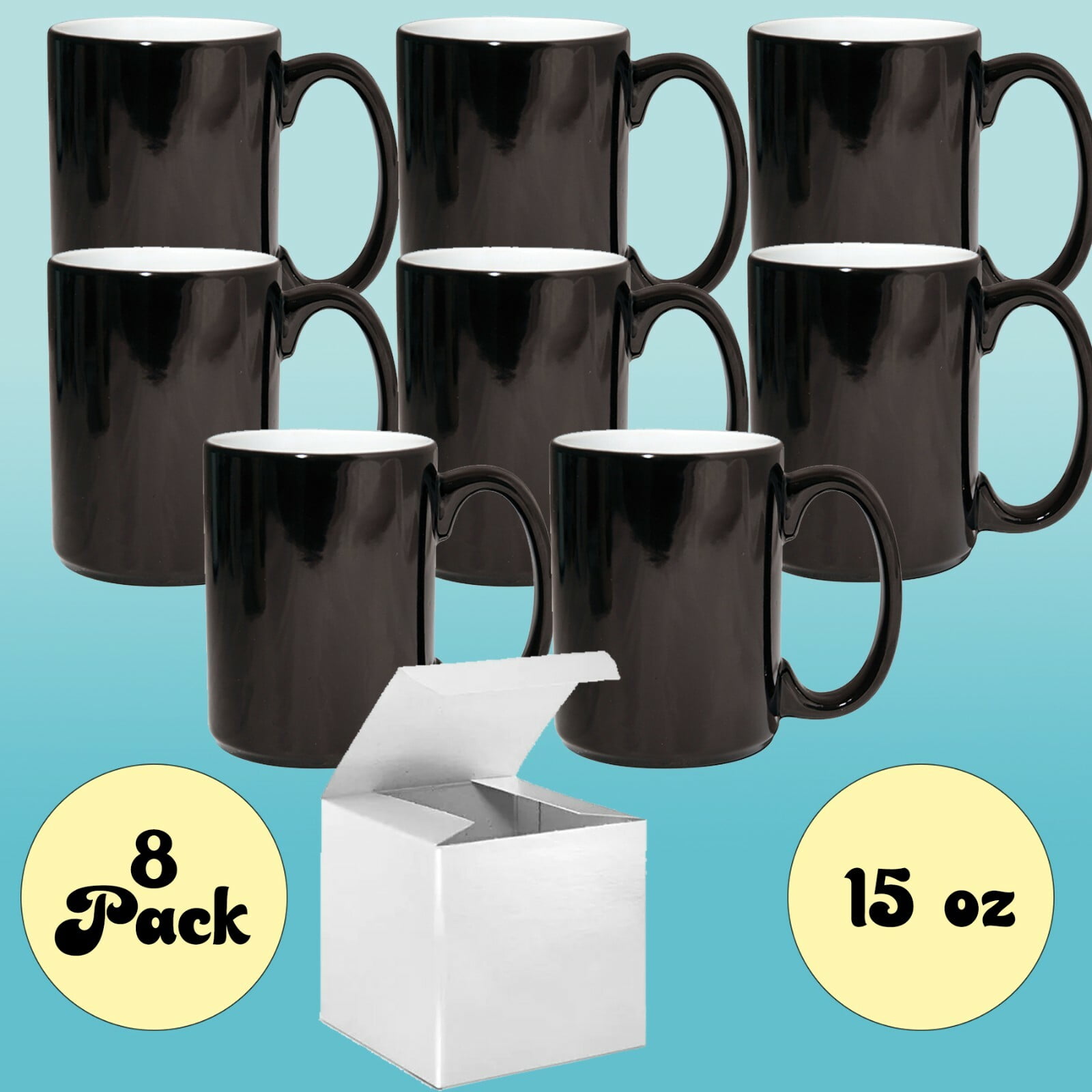 8 Pcs 15OZ El Grande Color Changing Blank Sublimation Coffee Mugs ...