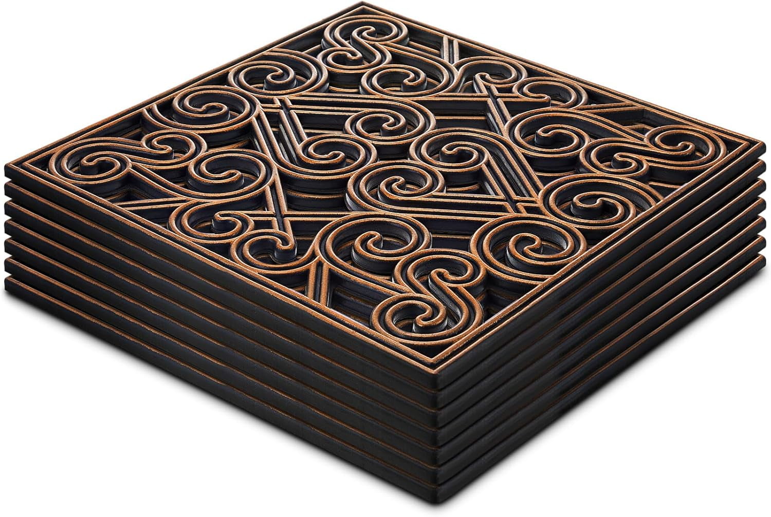 8 Pcs 15x15 Rubber Stepping Stone Tiles Outdoor Heavy Duty Garden ...