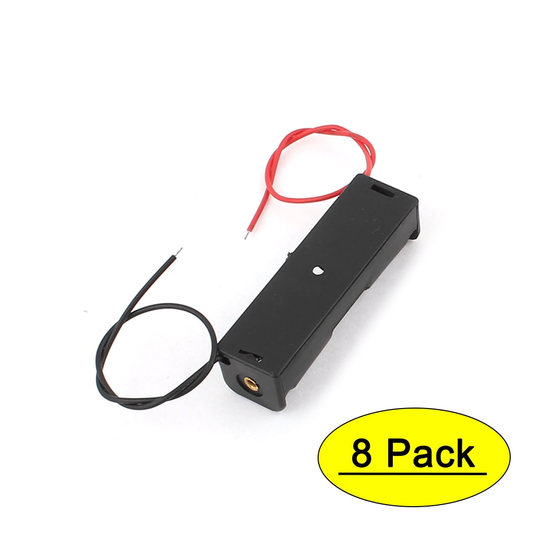 8 Pcs 2 Cables Black Plastic 1.5V AA Holder Battery Cell Case For DIY ...