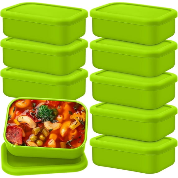 8 Pcs 2 Cup Silicone Freezer Trays with Lid Silicone Soup Freezer Molds ...
