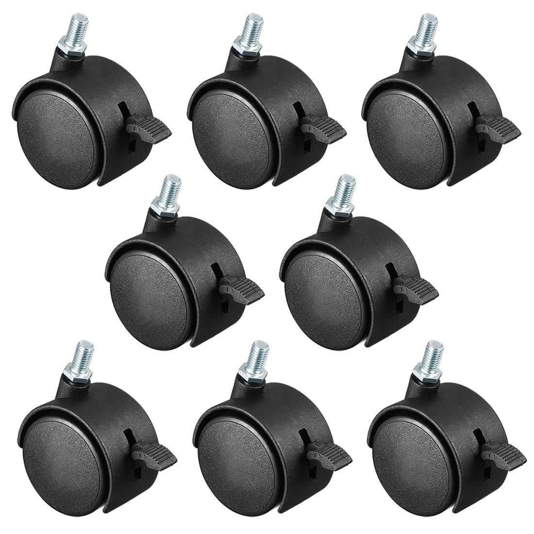 8 Pcs 2 Inch Swivel Caster Wheels Nylon 360 Degree Threaded Stem Caster ...