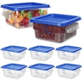 8 Pcs 2 Quart Food Storage Containers with Lids Clear Square ...