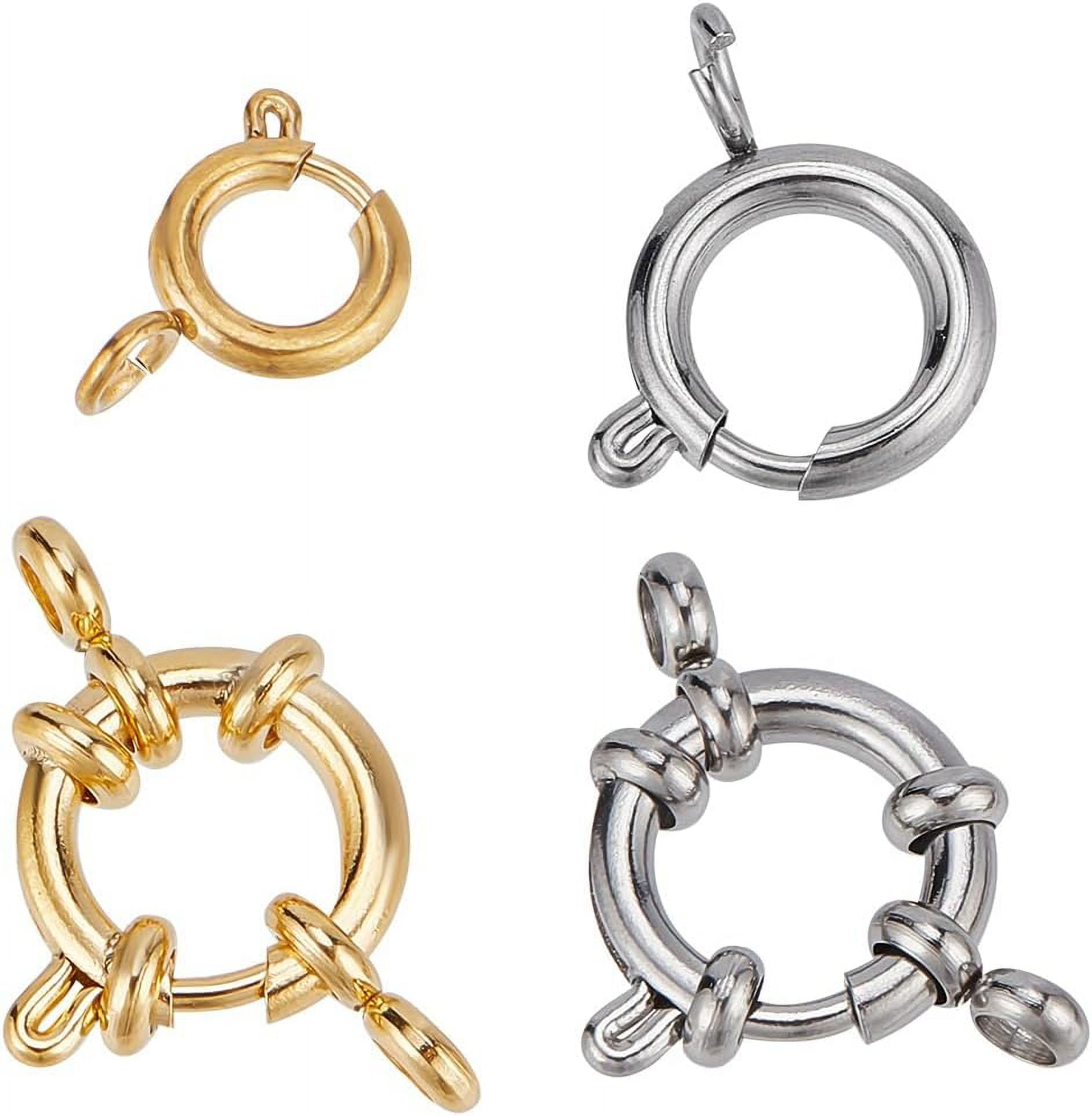 8 Pcs 2 Styles 304 Stainless Steel Spring O Ring Clasps Necklace Link ...