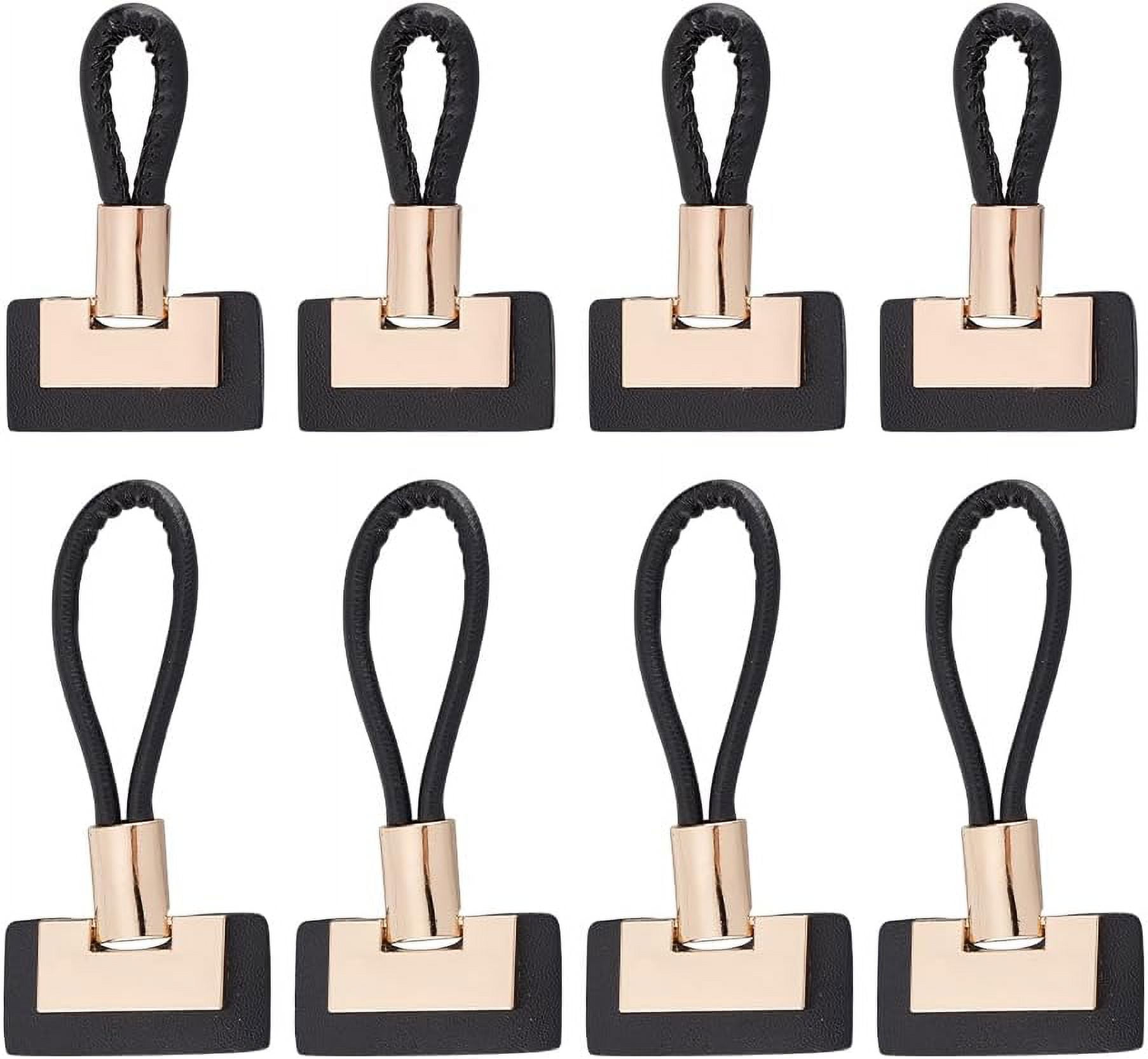 8 Pcs 2 Styles PU Leather Sew-on Toggles Closures without Button Black ...
