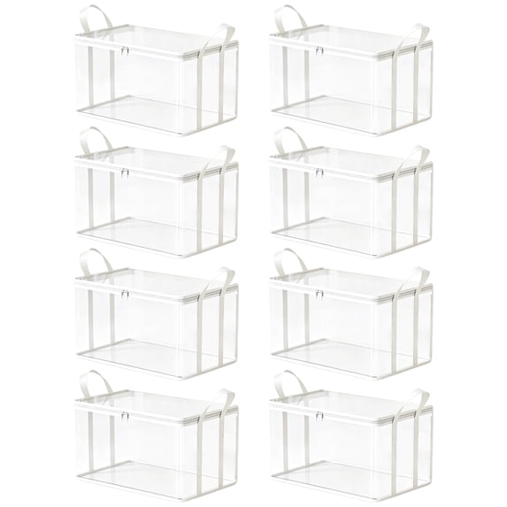 8 Pcs 2026 Upgraded Large Heavy-Duty Thick Plastic Clear Storage Bag ...