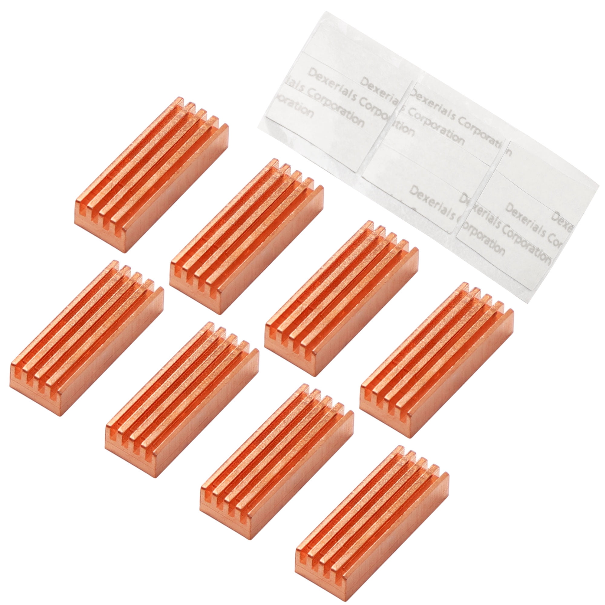 8 Pcs 22mm x 8mm x 5mm Self-Adhesive Copper Memory Cooler Heat for DDR ...