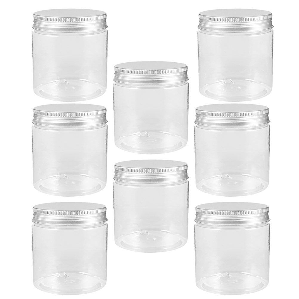 8 Pcs 250ml Mini Transparent Silver Aluminum Lid Mason Jar Set Mason ...