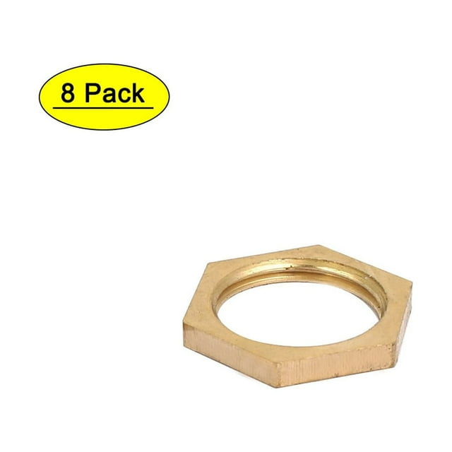 8 Pcs 3/8BSP Female Thread Brass Hex Nut Pipe Fitting Locknut - Walmart.com