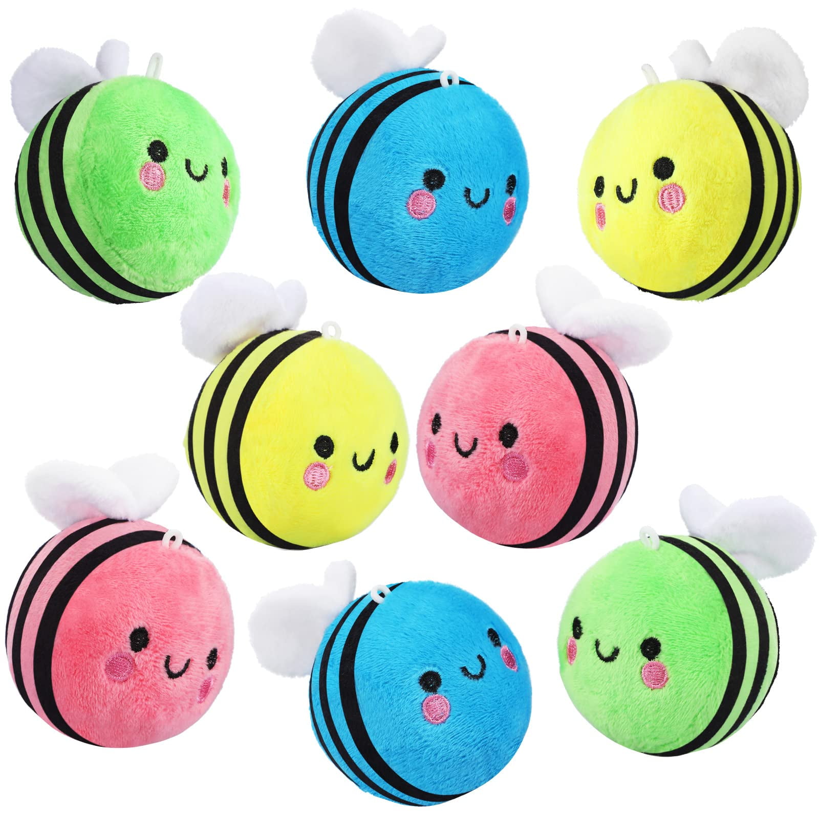 8 Pcs 3 Inch Stuffed Bees Plush Soft Bees Cute Small Stuffed Animal ...