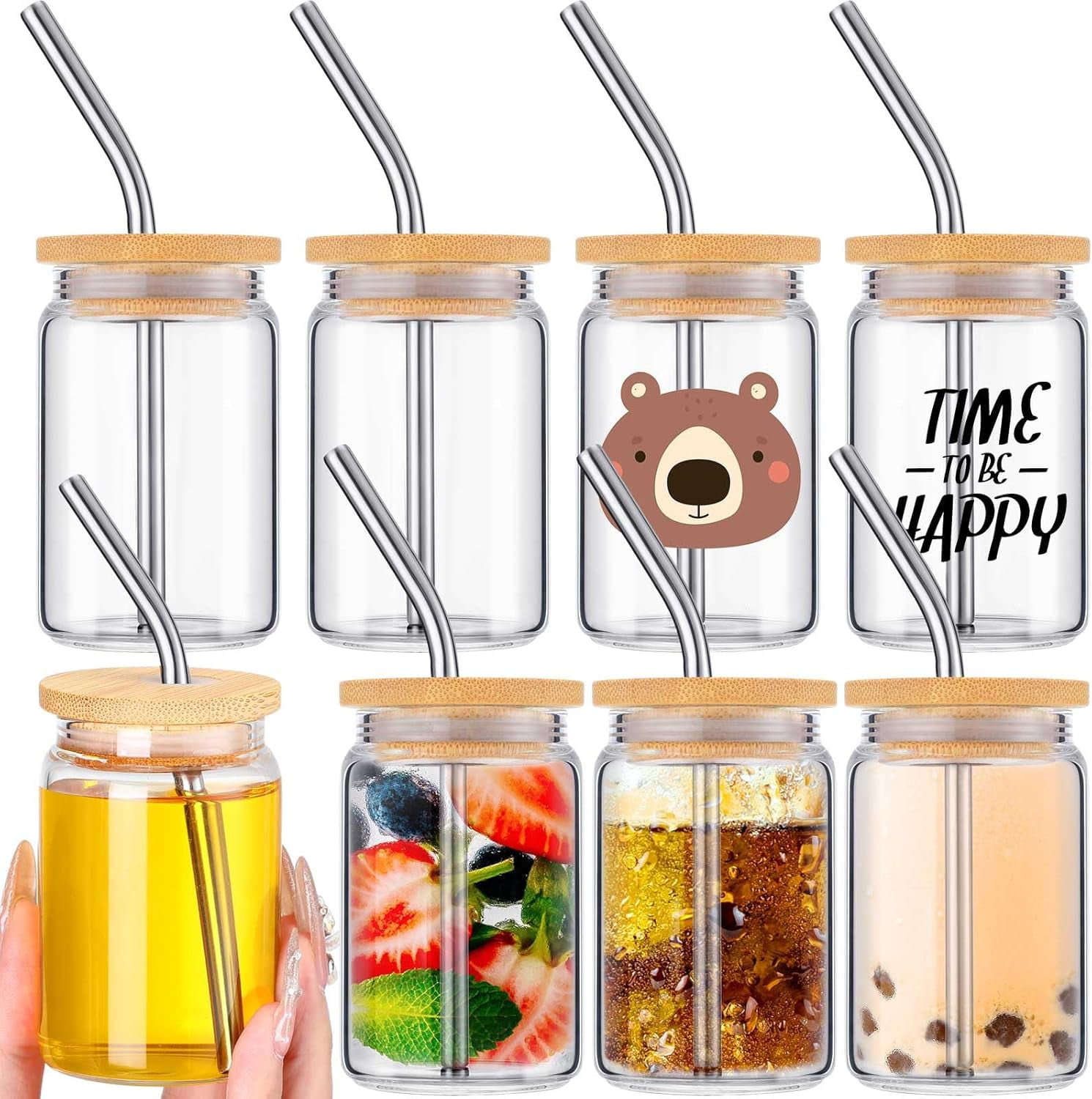 8 Pcs 3 oz Mini Tumbler Shot Glass with Straw and Lid Sublimation ...