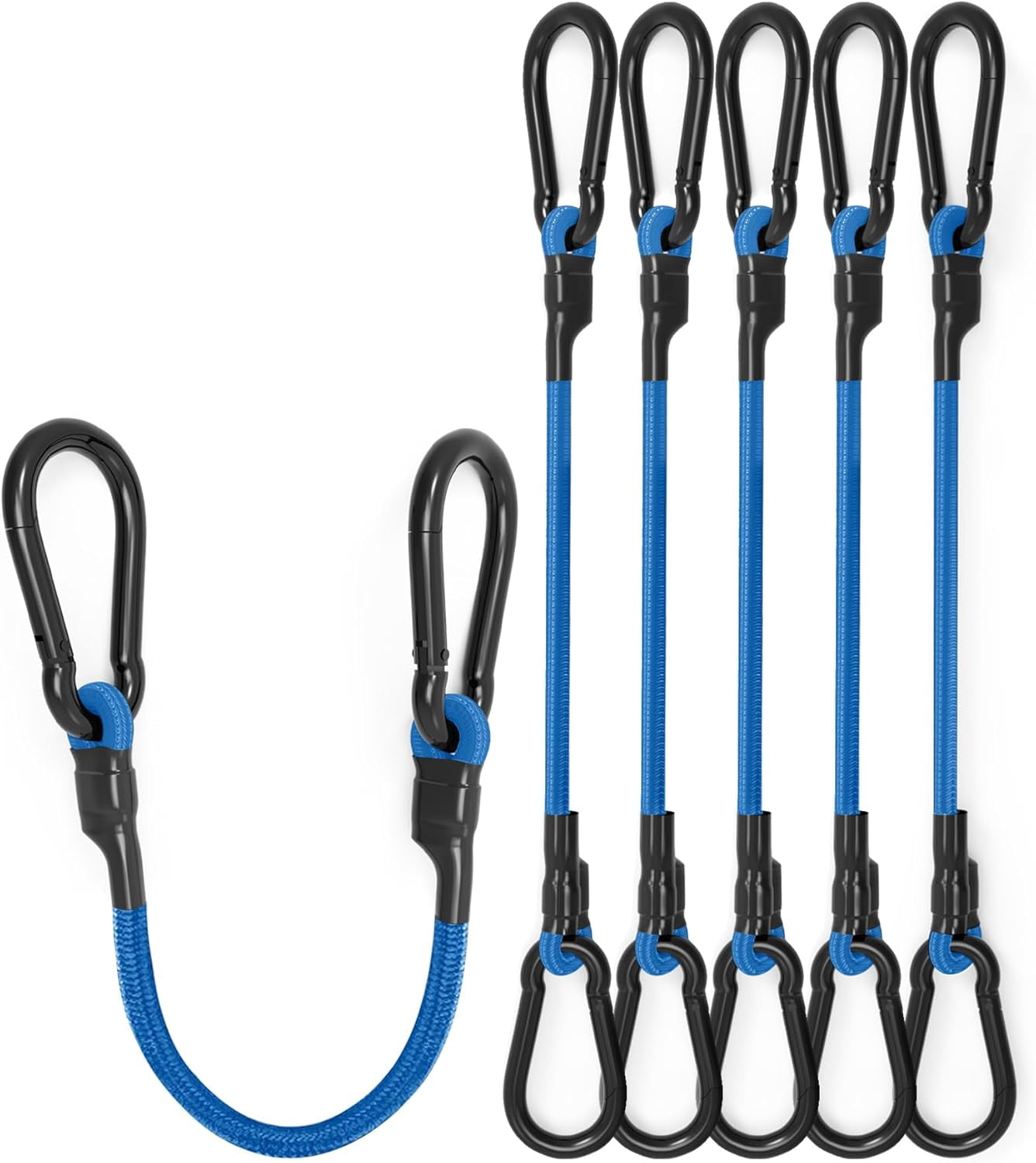 8 Pcs 36 Inch Heavy Duty Carabiner Bungee Cord Outdoor with 190 Lbs Max ...