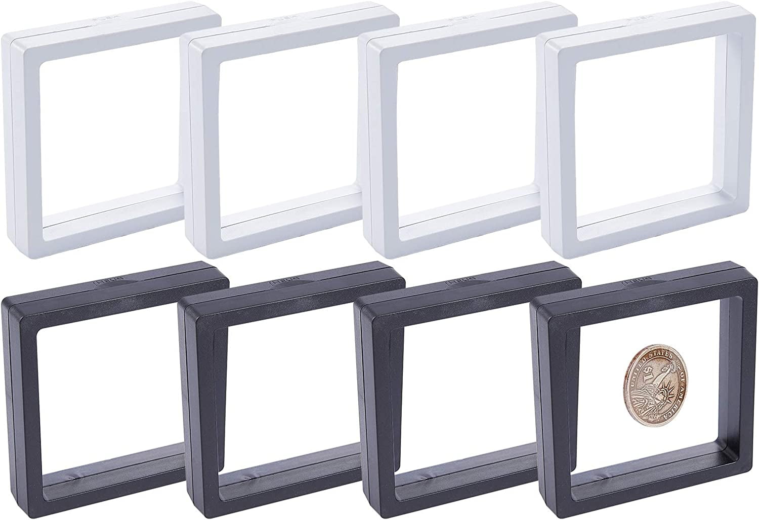 8 Pcs 3D Floating Display Case Display Stand Holder Suspension Frame ...