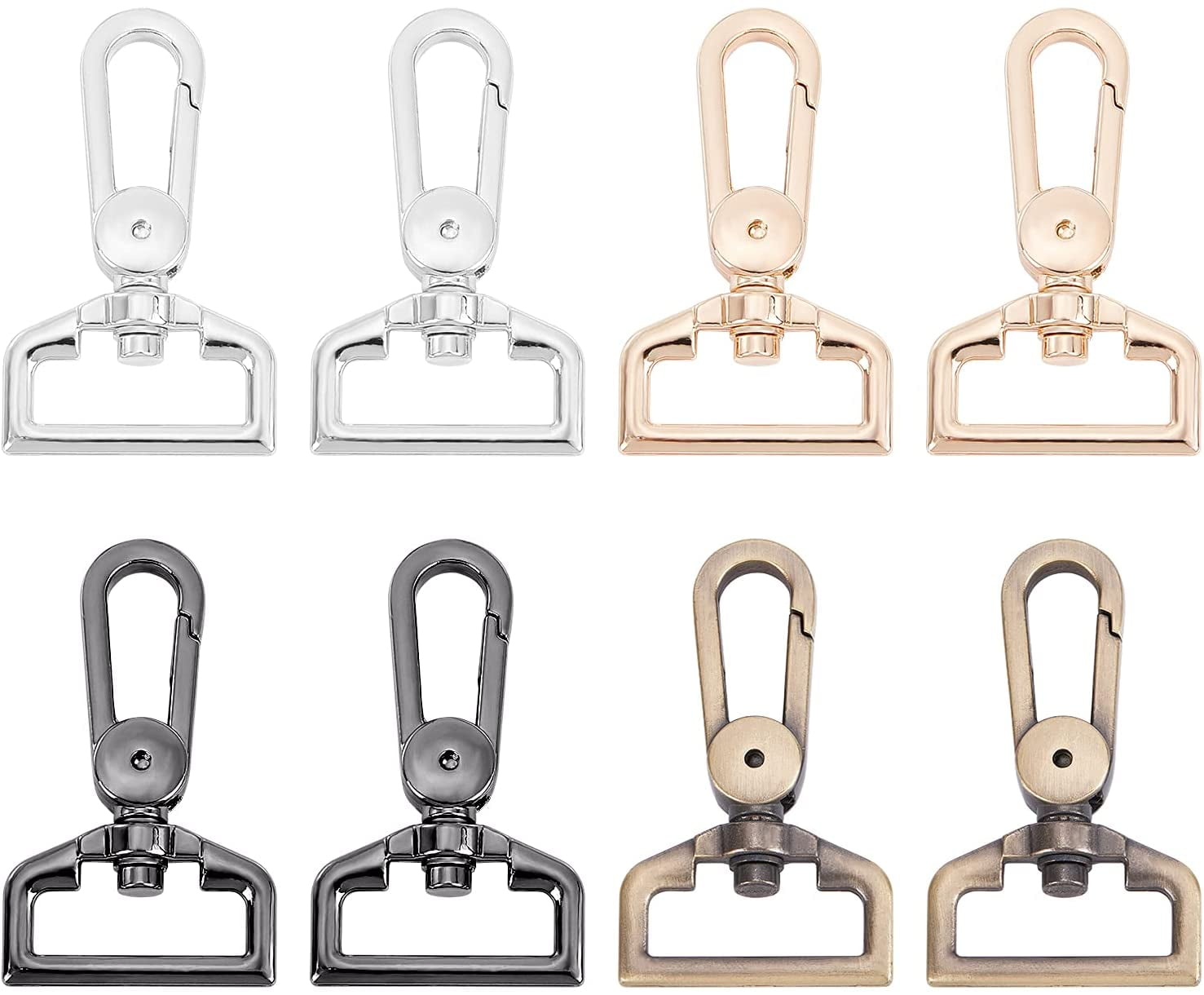 8 Pcs 4 Colors 1.2 Inch Push Gate Trigger Snap Lanyard Hooks Metal D ...