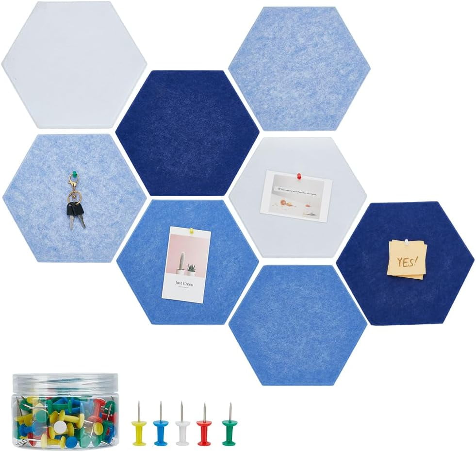 8 Pcs 4 Colors Felt Pin Board Notice Boards with 80 Thumbtacks 12x10x0 ...