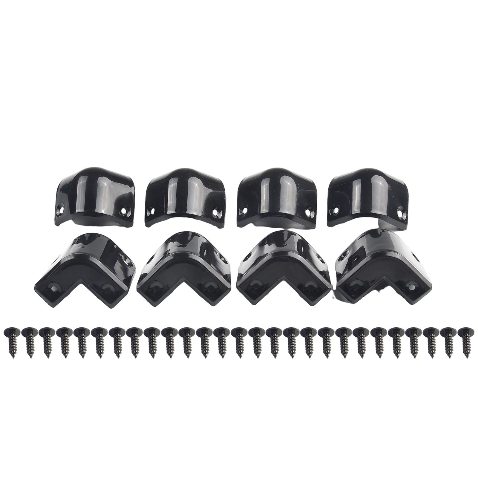 8 Pcs 4 Front 4 Rear Black Plastic Guitar Amp Cabinet Corner Protect ...