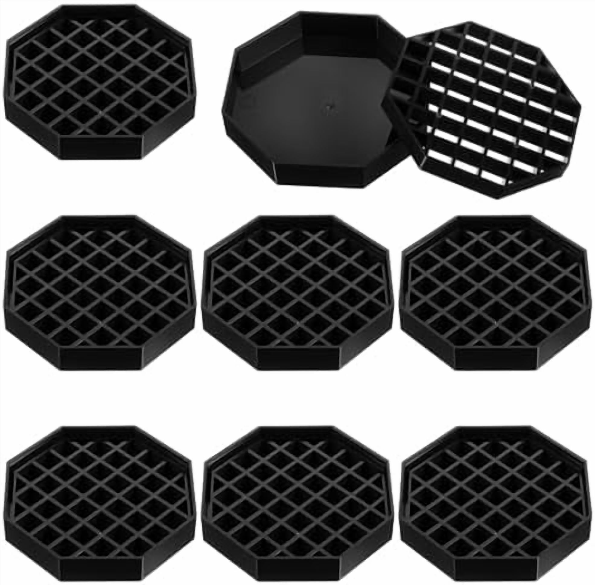 8 Pcs 4 Inch Coffee Drip Tray Countertop Octagon Humidity Trays,Black ...