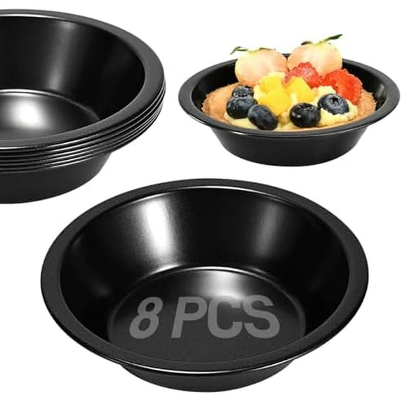 8 Pcs 4 Inch Mini Pie Pan Tins, Round Tart Pans, Carbon Steel Pizza Pan ...