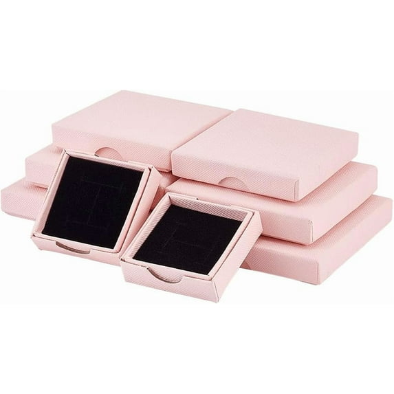 8 Pcs 4 Sizes Jewelry Gift Boxes Misty Rose Cardboard Jewelry Boxes ...