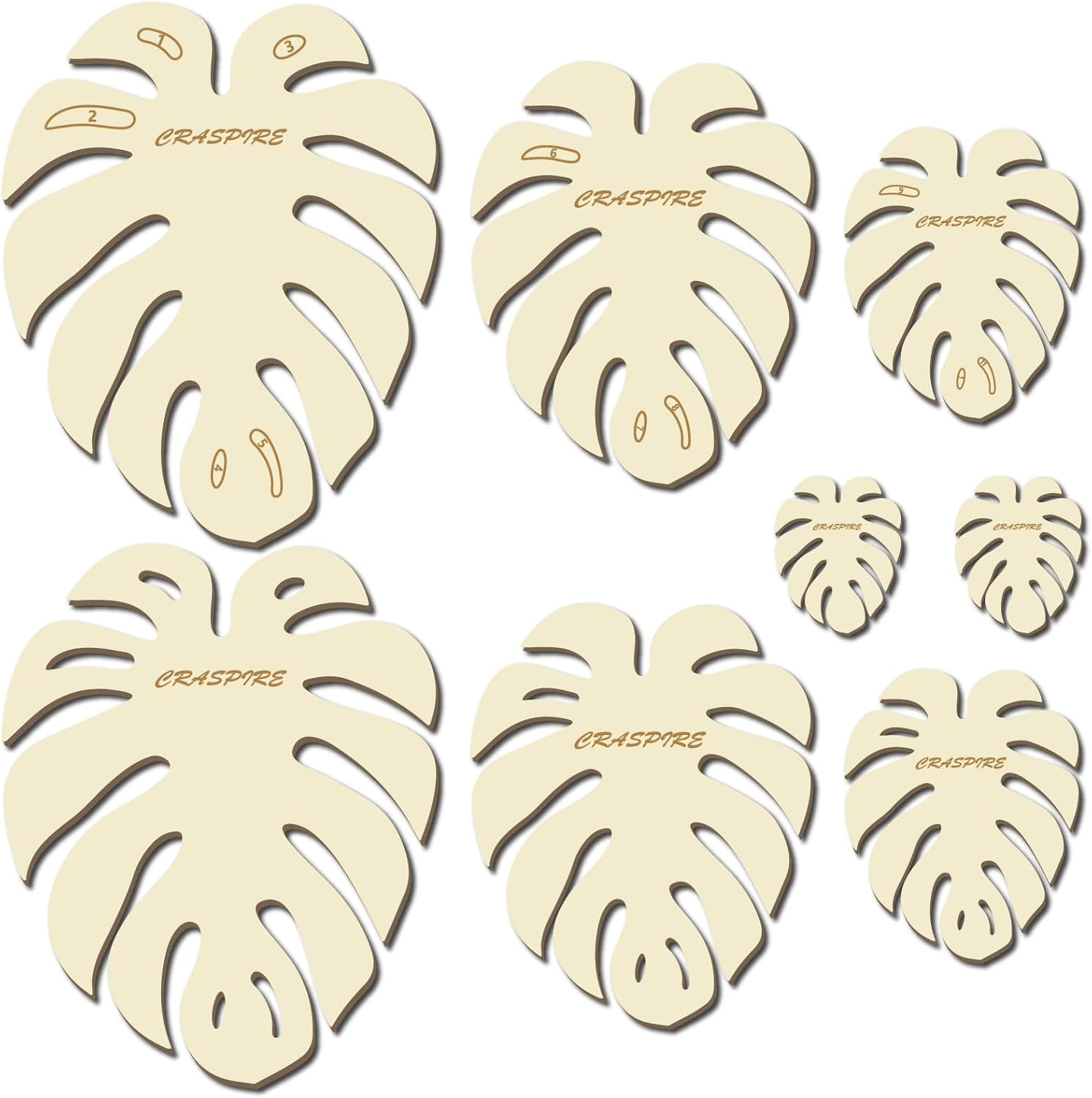 8 Pcs 4 Sizes Macrame Leaf Cutting Template Natural Wooden Summer ...